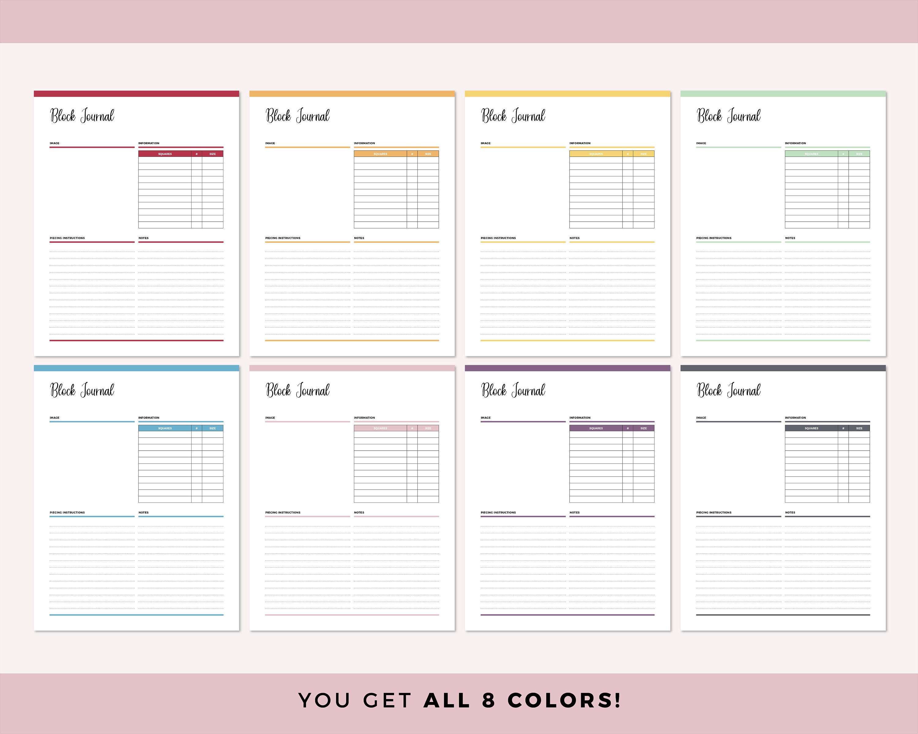 Printable Quilt Block Journal - Etsy