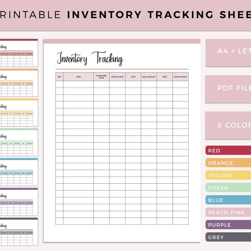 Editable Product Inventory List Printable Inventory Tracker - Etsy