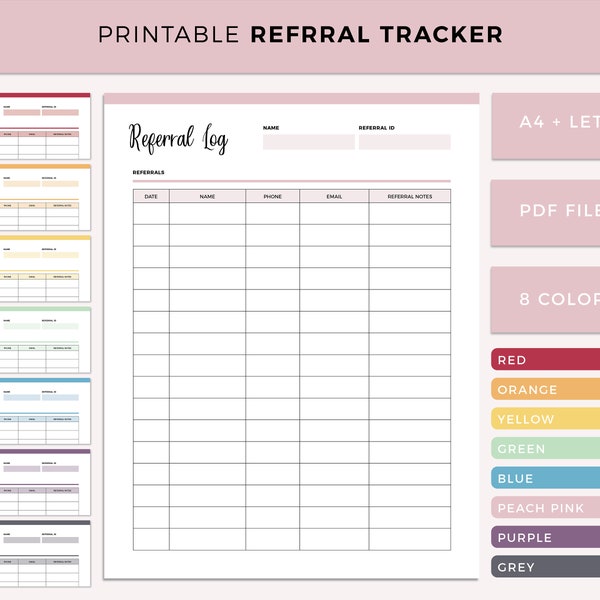 Referral Tracking Sheet - Etsy