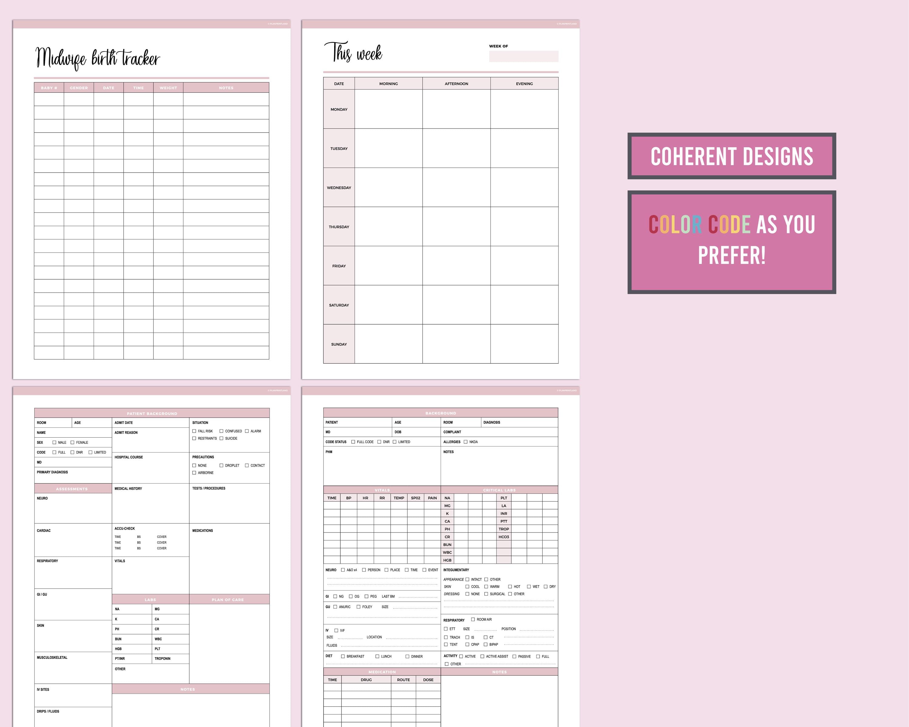 Printable Nurse Planner, Nursing Planner, Planner for Nurses, Nurse Day ...