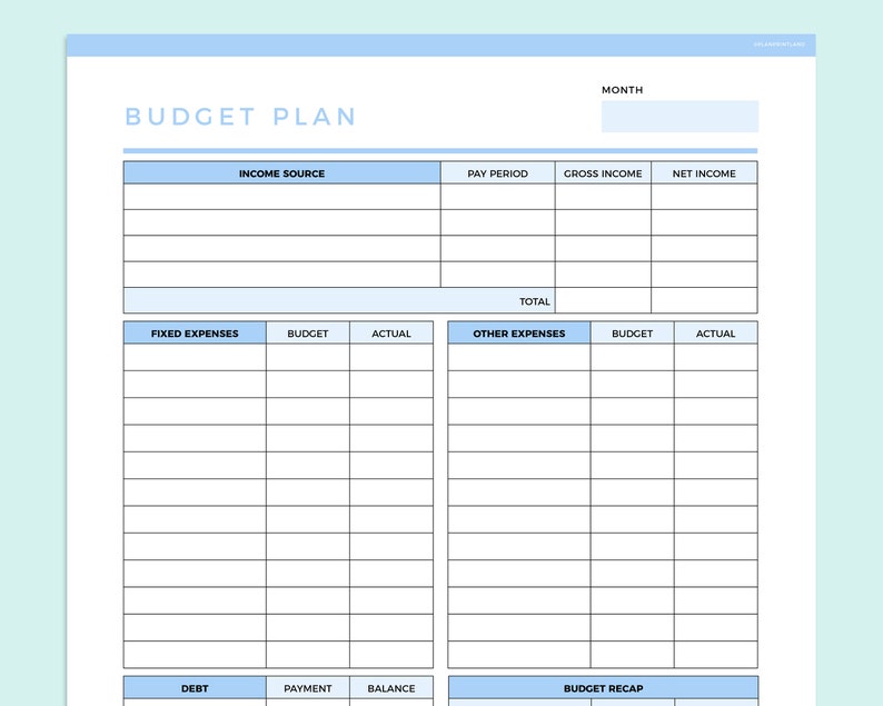 Editable Budget Planner Printable Fillable Budget Template - Etsy