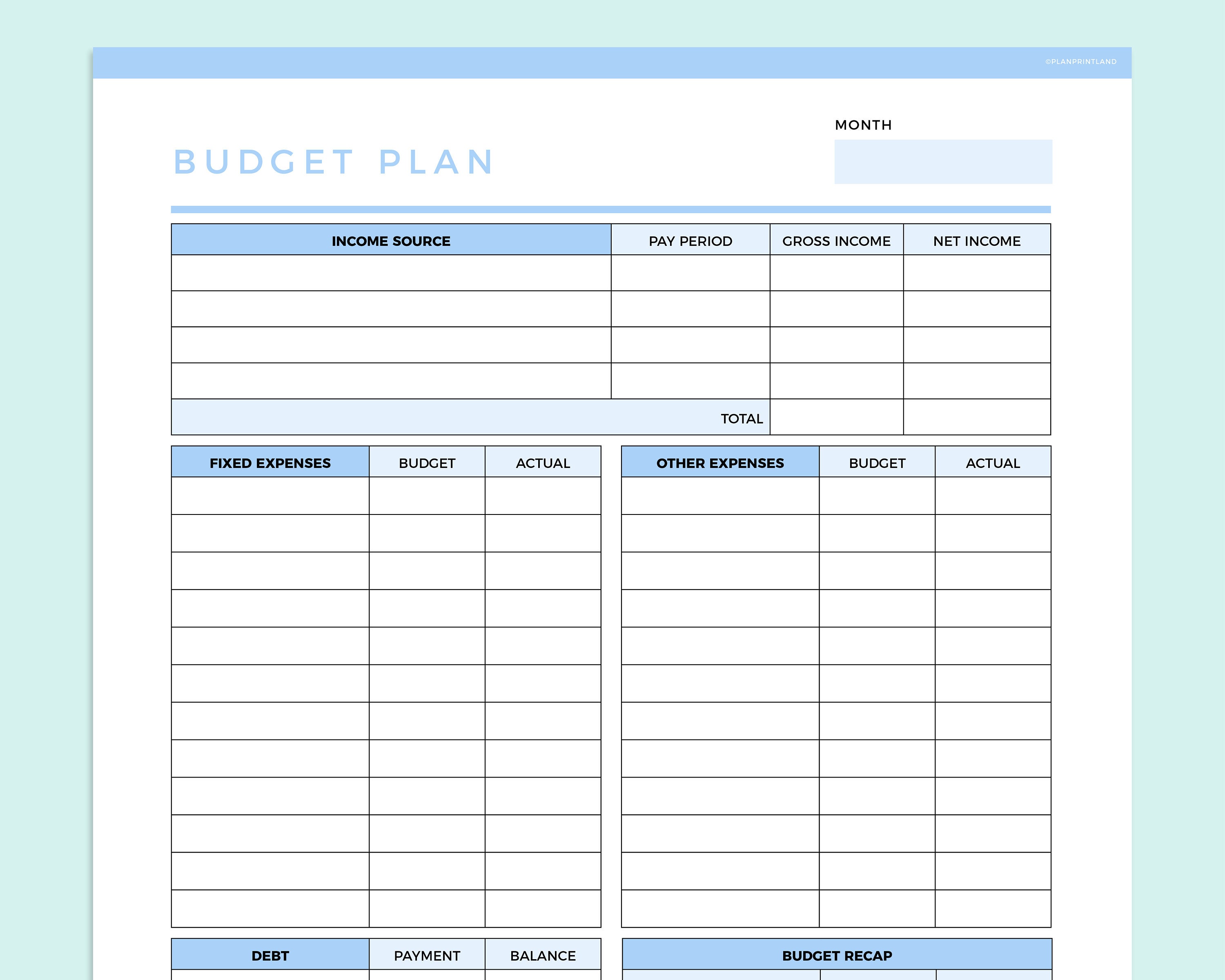 Editable Budget Planner Printable, Fillable Budget Template, Monthly ...