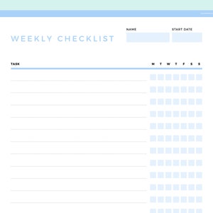 Editable Minimal Weekly Checklist, Week Planner, Weekly to Do List ...