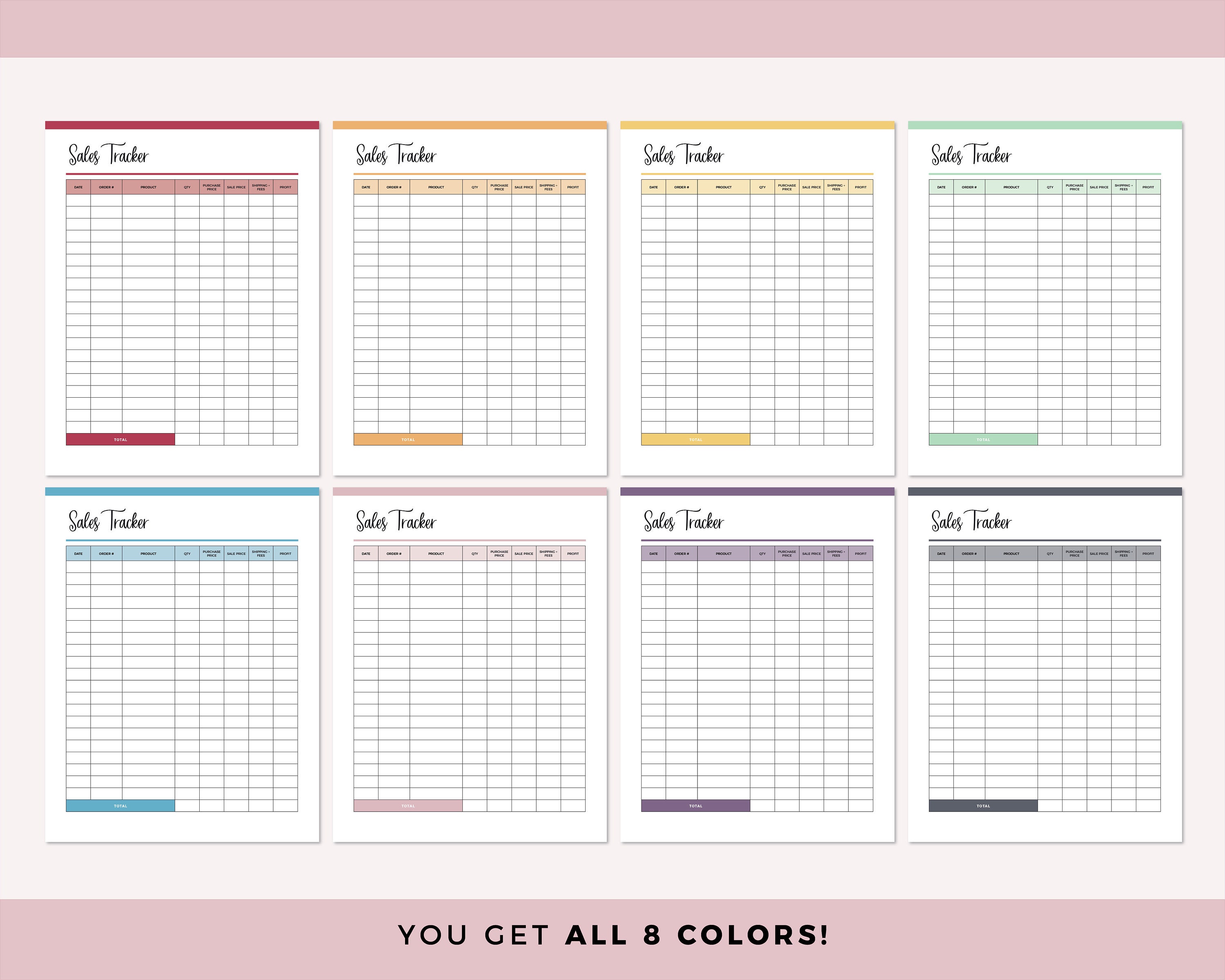 Online Sales Tracker Printable, Sales Tracking Template, Small Business ...