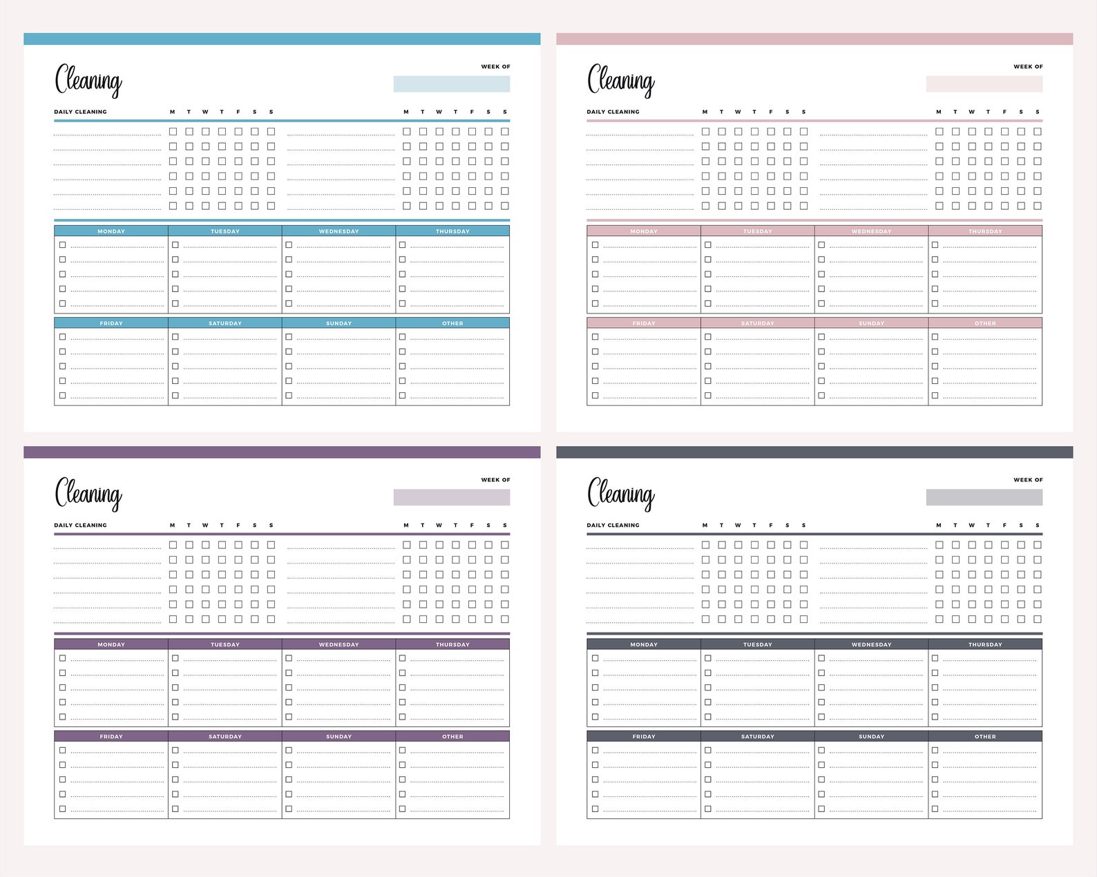 Printable Daily Cleaning Checklist Declutter Tracker Cleaner | Etsy