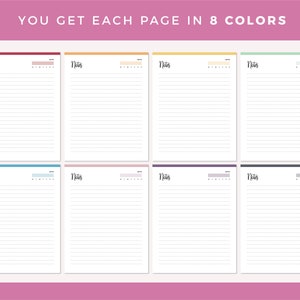 Printable Notes Pages | Print at Home Planner Pages Note Taking Pack ...