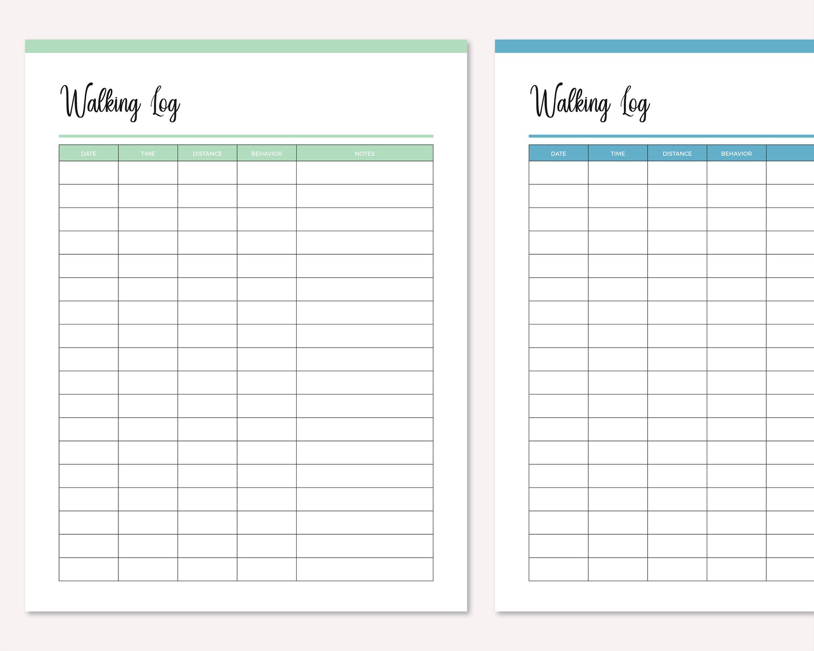 Printable Dog Walking Log Dog Training Tracker Pet Supplies - Etsy