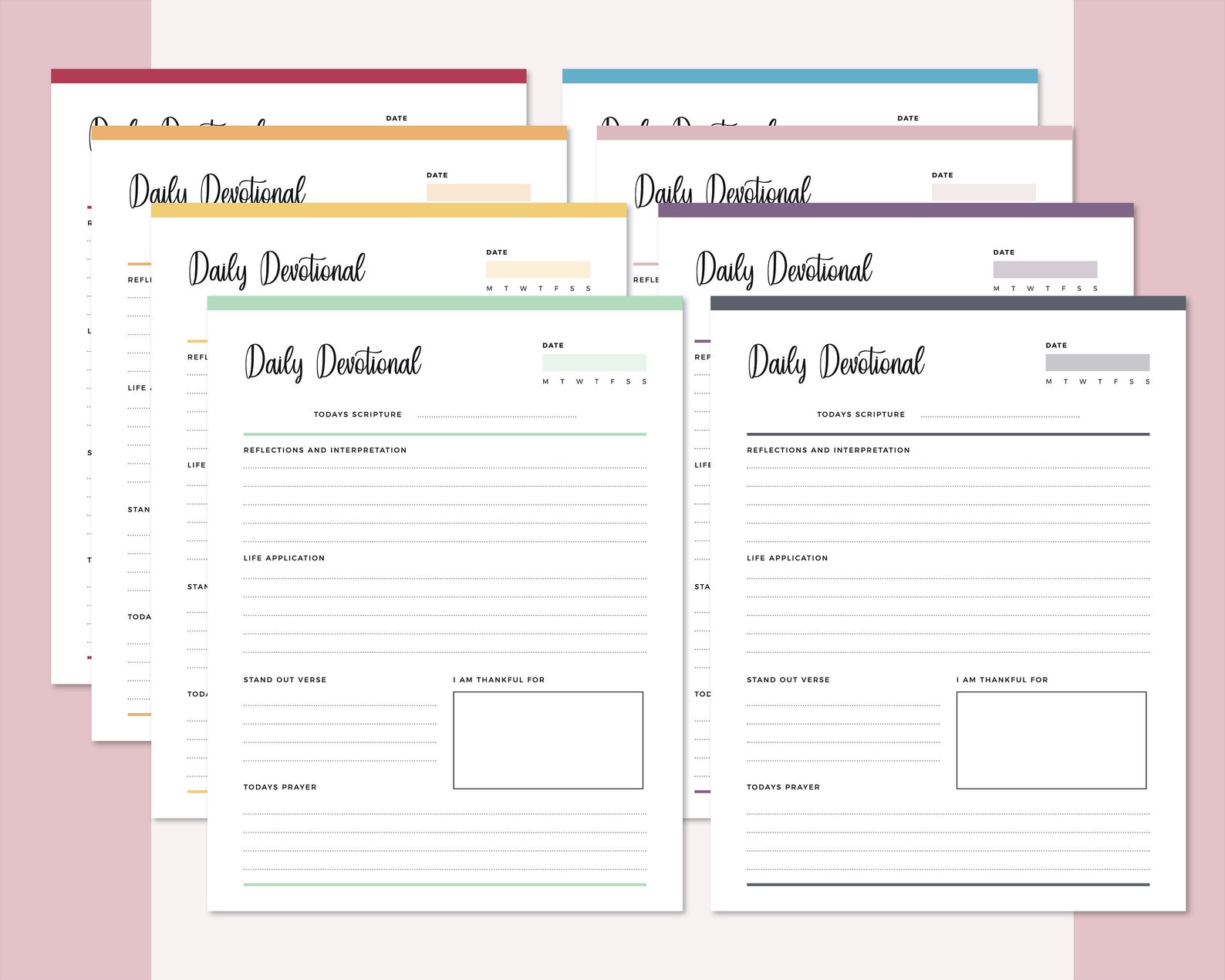 Printable Daily Devotional, Scripture Study, Bible Reading Log, Daily ...