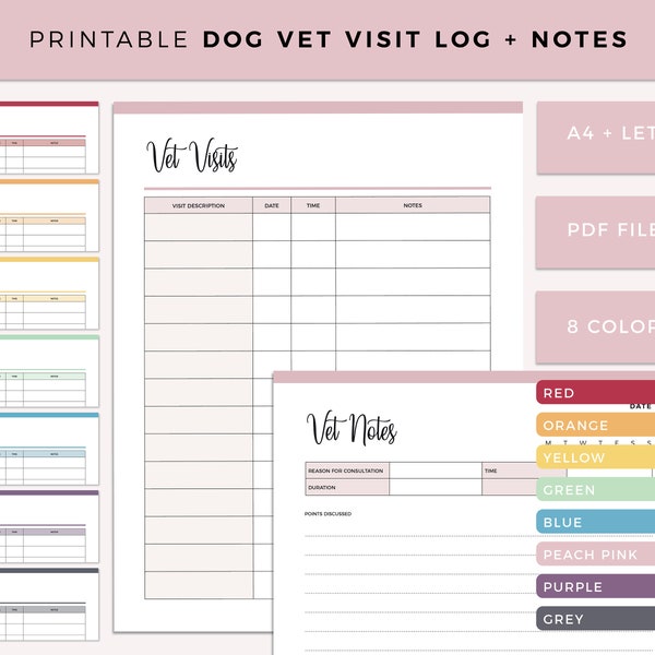 Vet Log Printable - Etsy