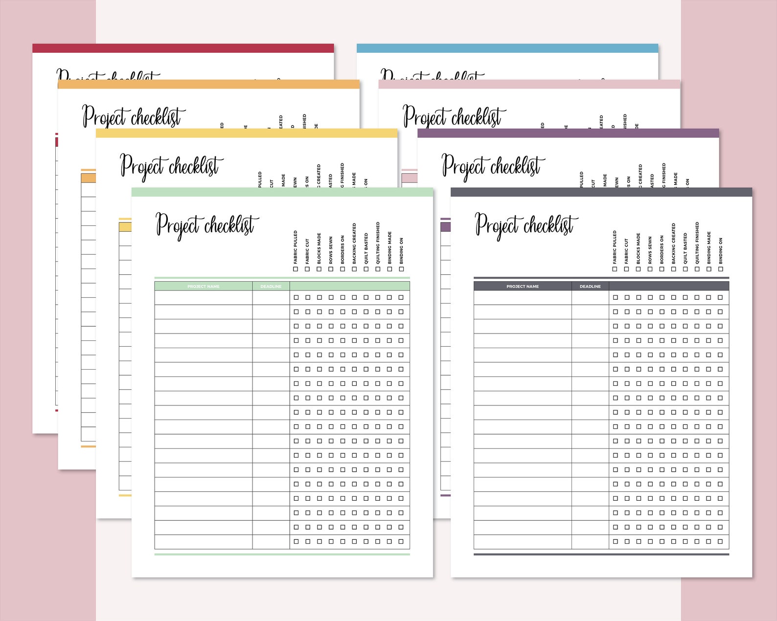 Printable Quilting Project Checklist, Quilting Checklist, Quilt Making ...