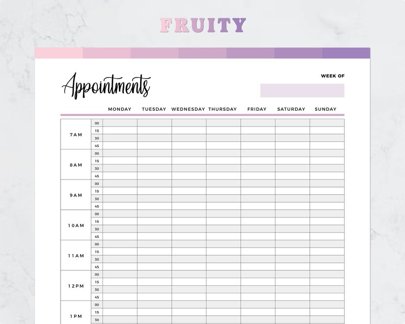Appointment Book Printable for Small Business - Etsy