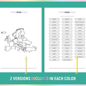 A5 Europe Travel Map Journal, Printable Europe Country Trip Tracker ...