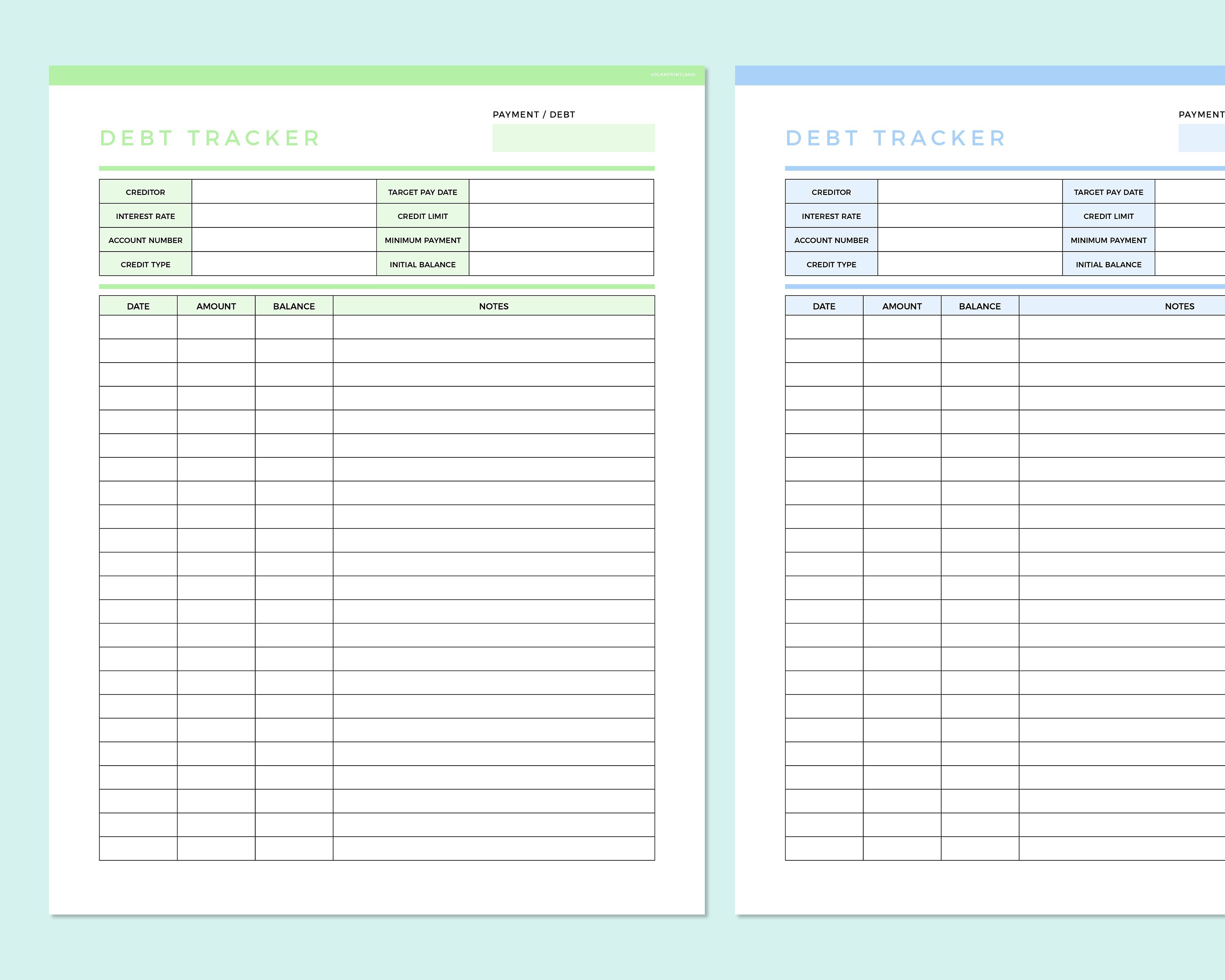 Editable Debt Payment Tracker, Fillable Debt Tracker, Debt Payoff ...