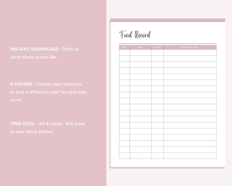 Printable Pet Eating Record Test Foods With Your Pets Food - Etsy