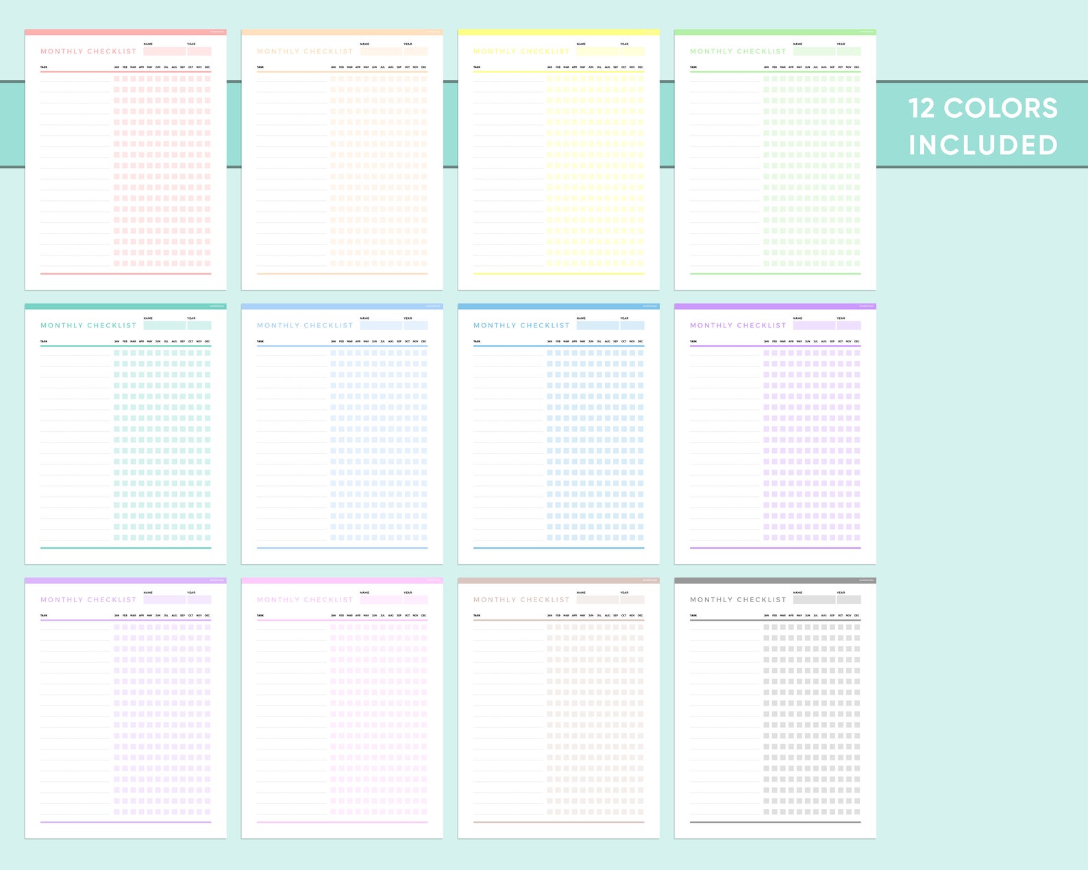 Editable Monthly Checklist Printable Month to Do List - Etsy