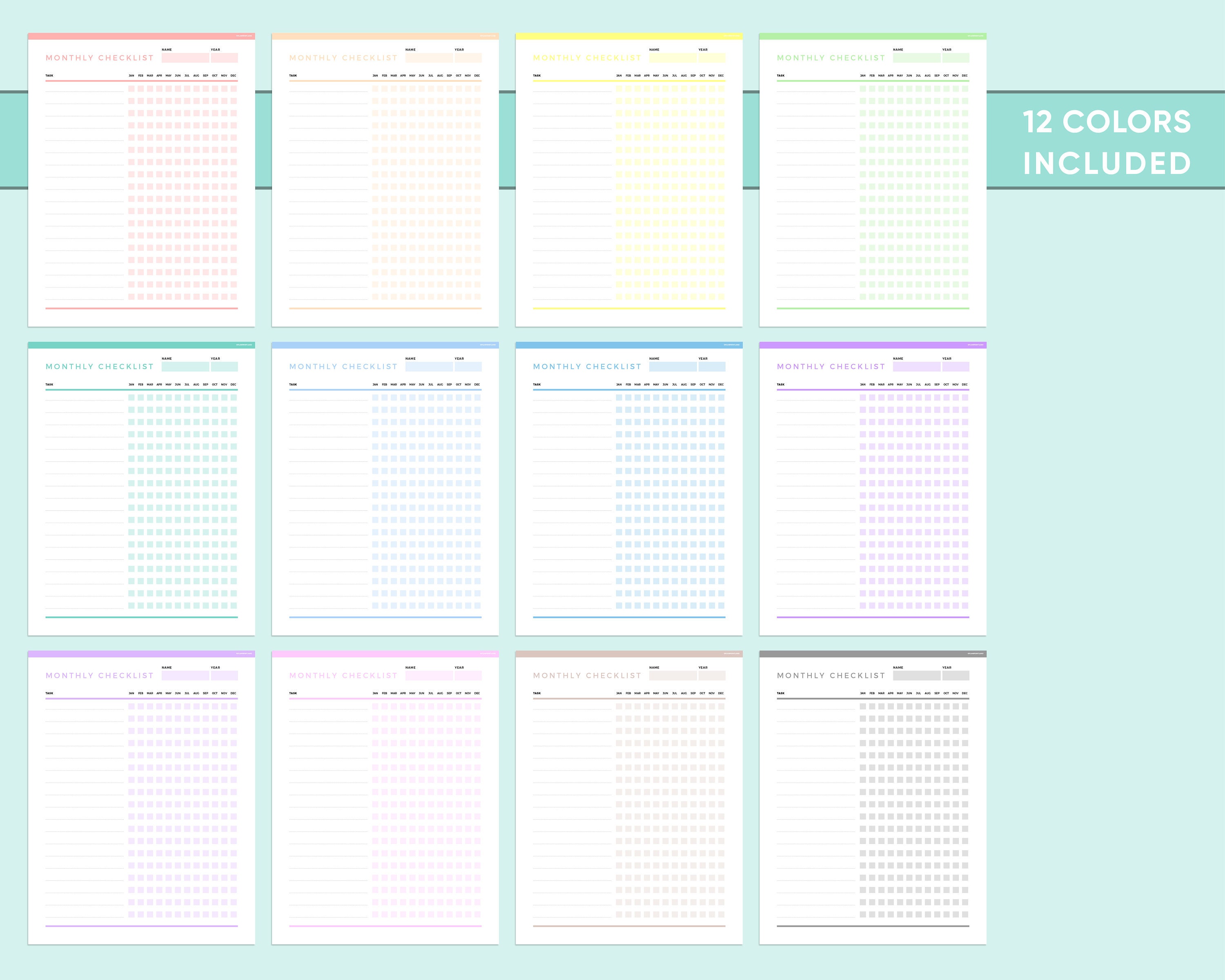 Editable Monthly Checklist Printable Month to Do List - Etsy Australia