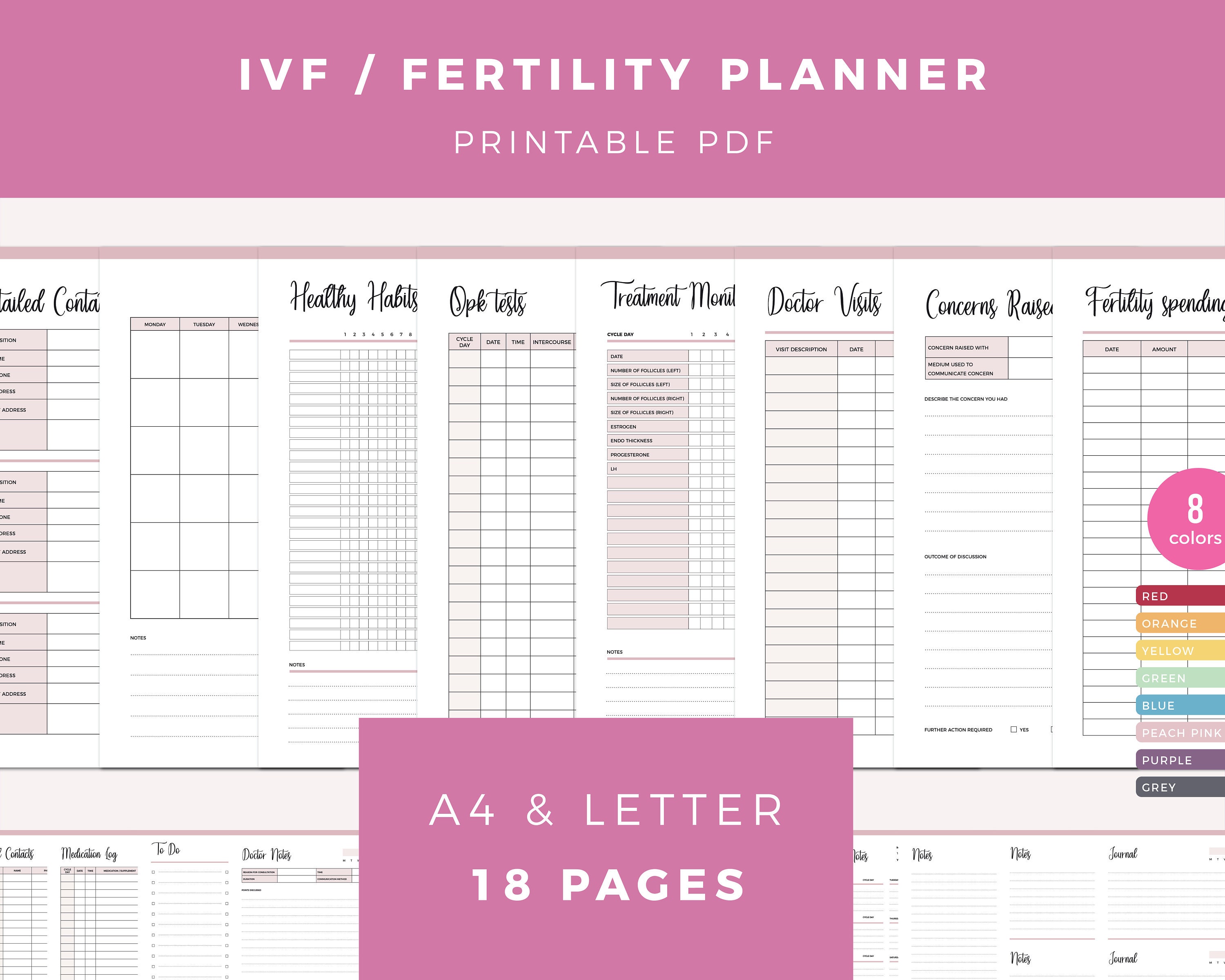IVF Planner Printable TTC Journal Fertility Planner IUI - Etsy Australia