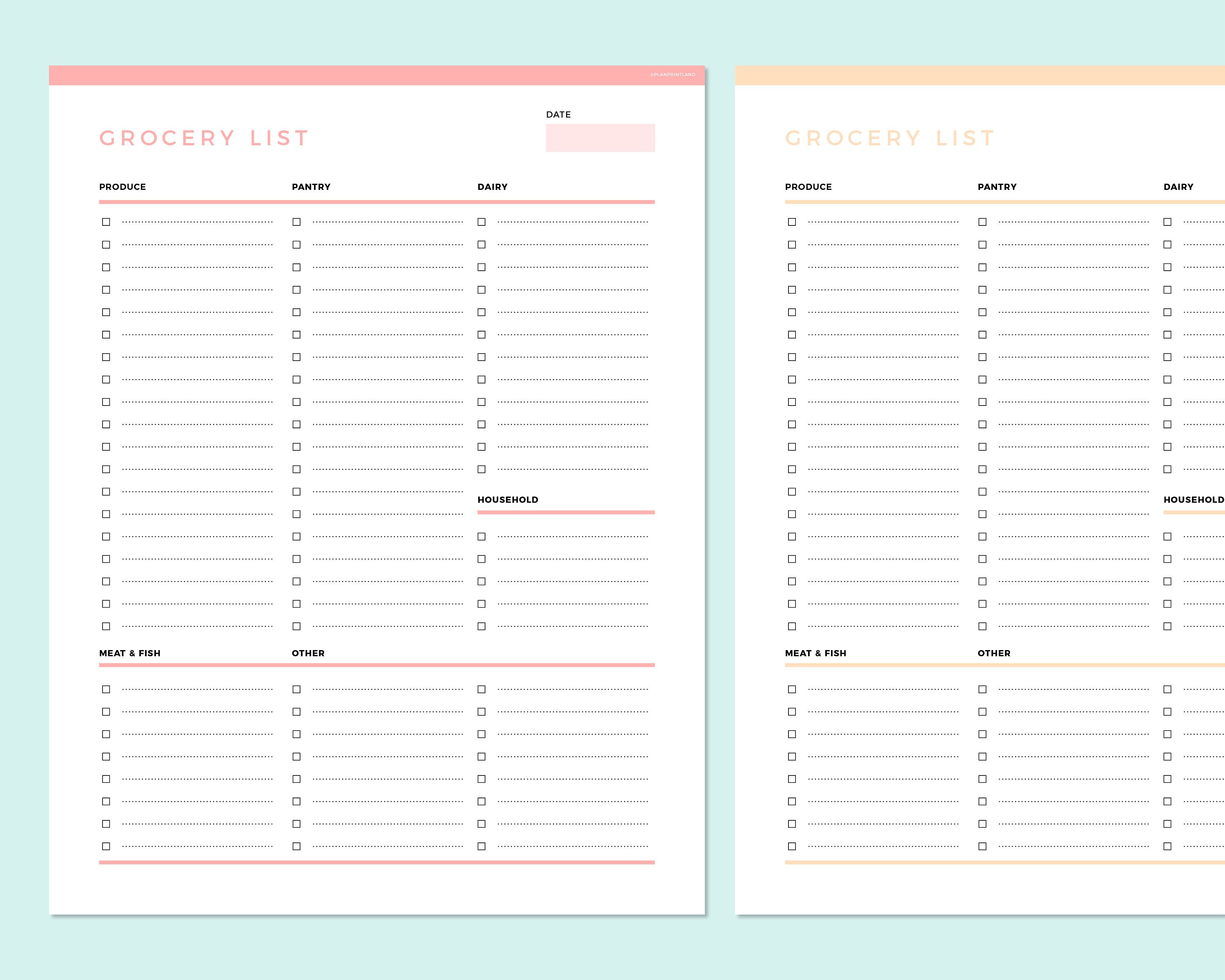 Editable Grocery List Printable, Fillable Shopping List, Digital ...