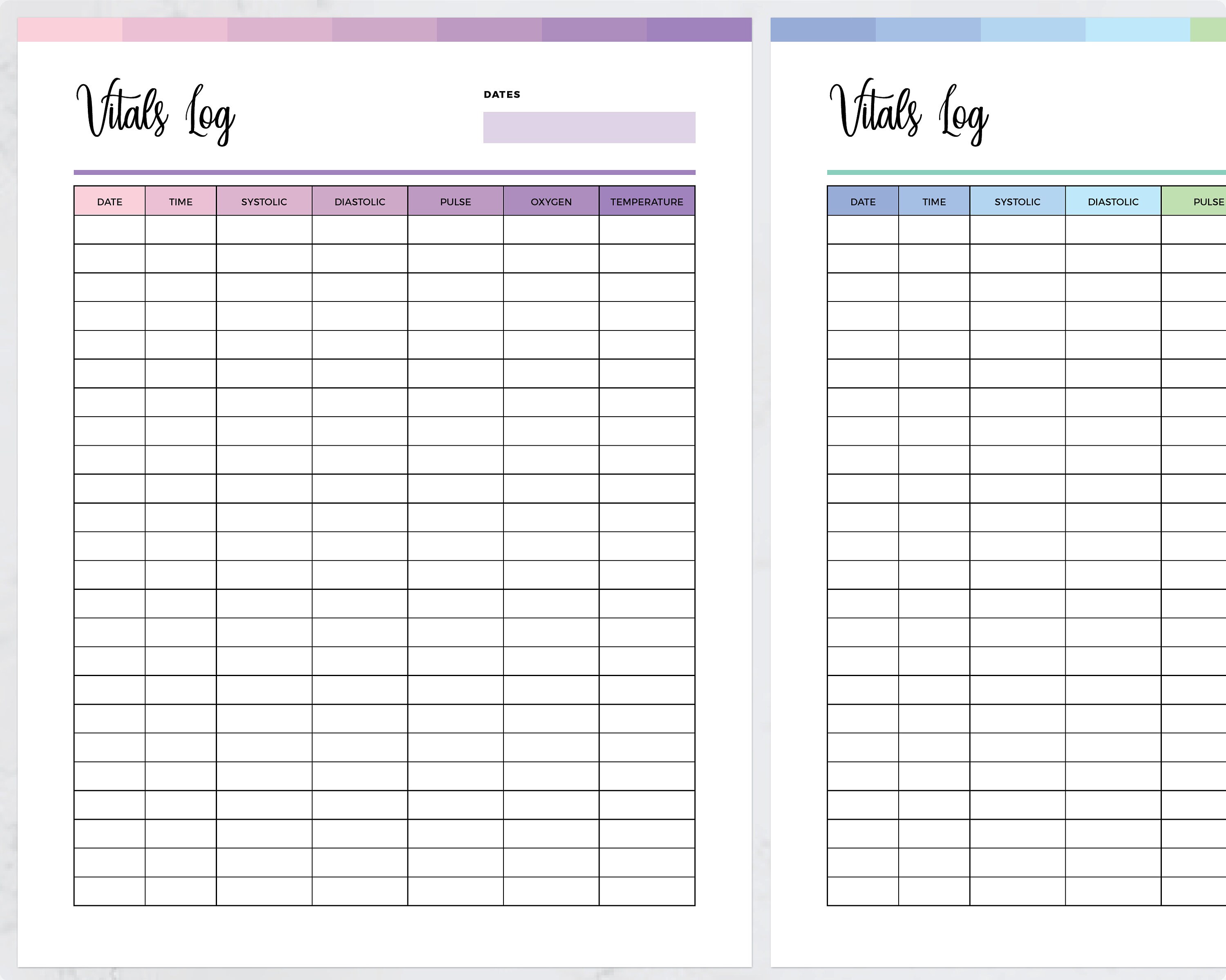 Printable Vitals Log Blood Pressure Log Vital Signs Sheet - Etsy Australia