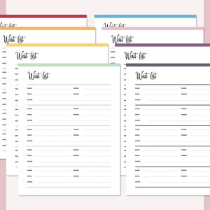 Printable Wait List, Business Contact List, MLM Waitlist, Client Wait ...