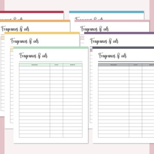 Printable Fragrance and Oil Tracking Sheet DIY Candle Maker | Etsy