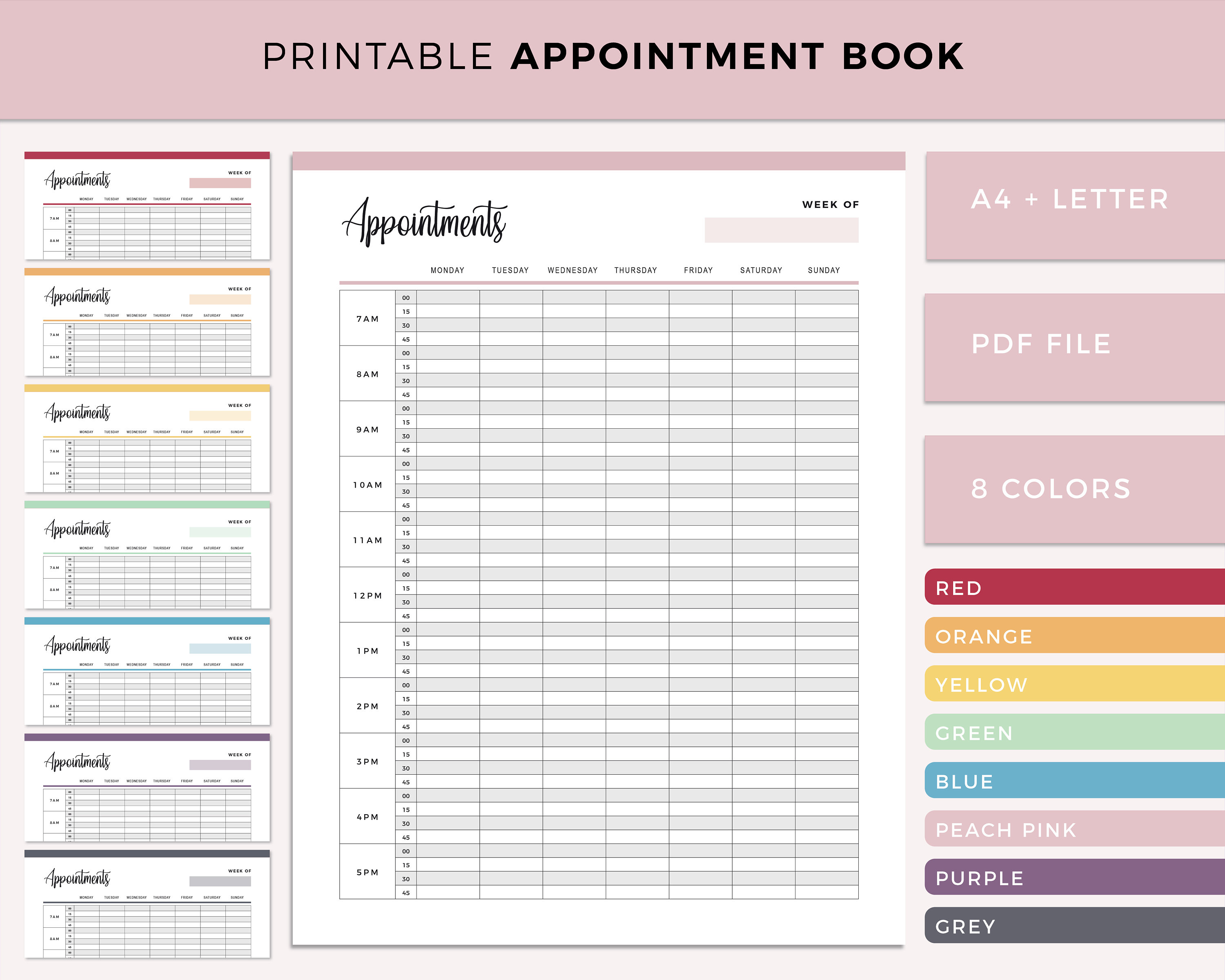 Free Printable Weekly Appointment Calendar