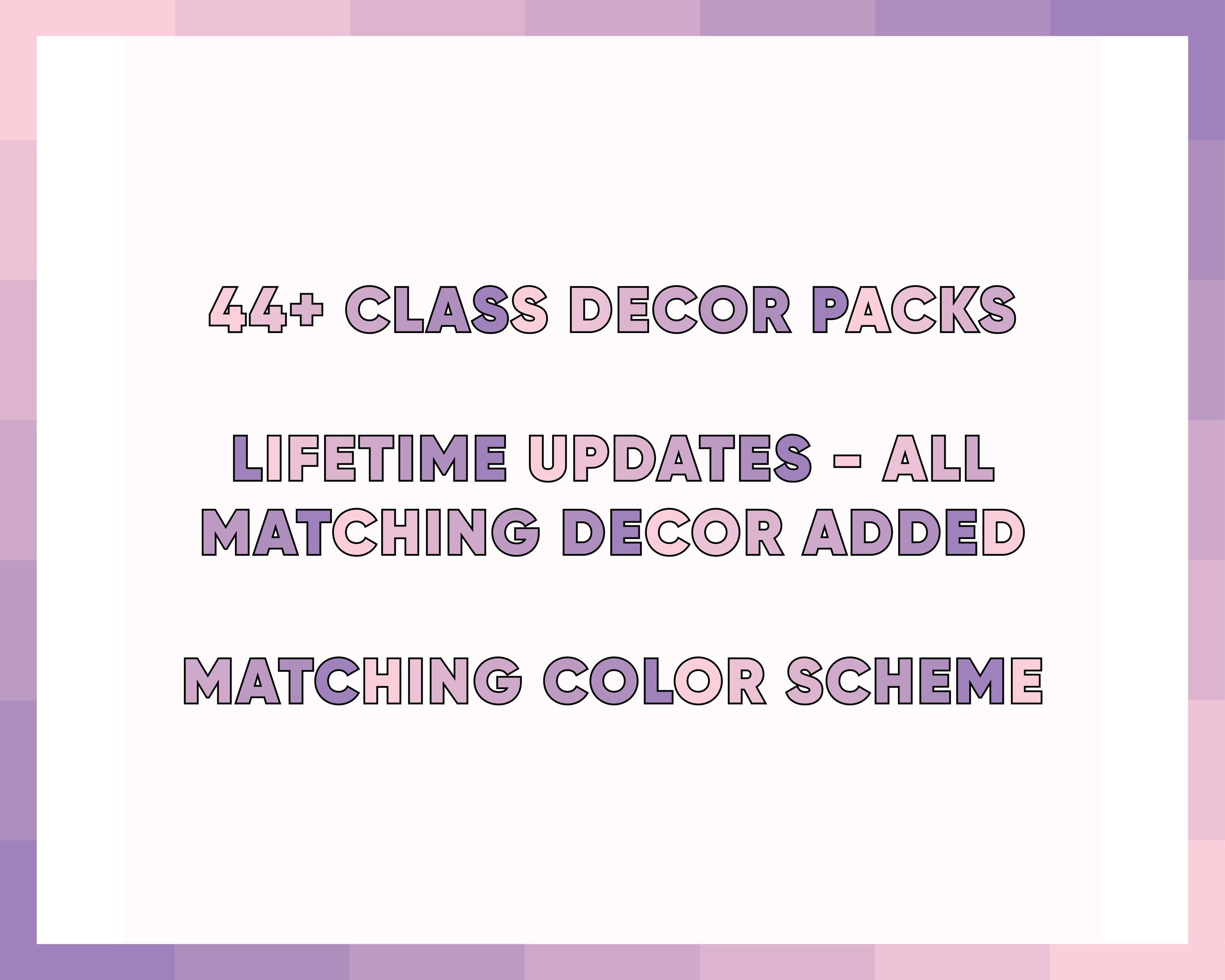 Pink and Purple Classroom Decor Bundle - Teacher Class Decorations ...