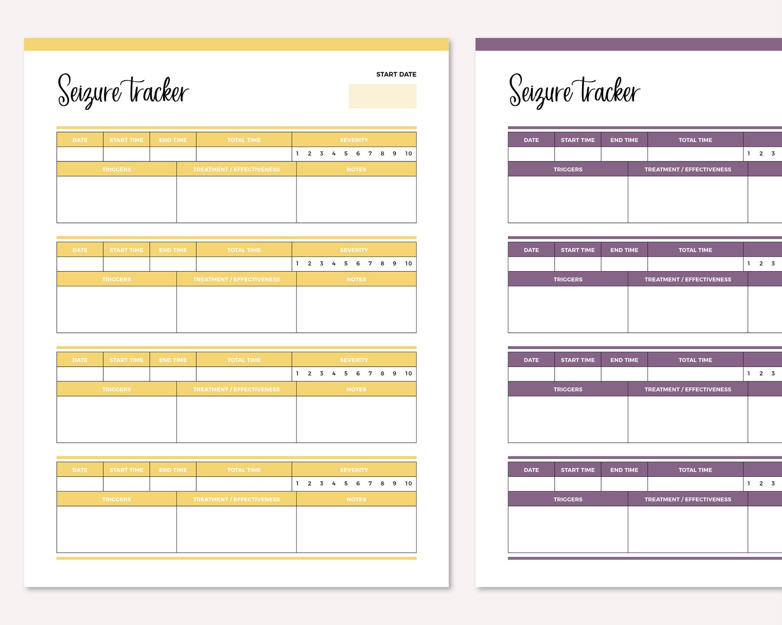 Printable Seizure Tracker Epilepsy Tracker Seizure Journal - Etsy Australia