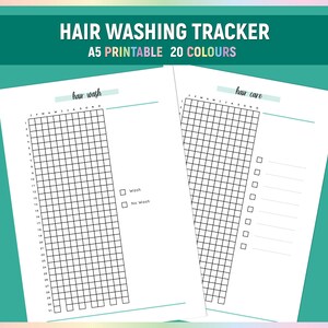 A5 Hair Washing Tracker, Printable Hair Care Journal, Simple Hair ...