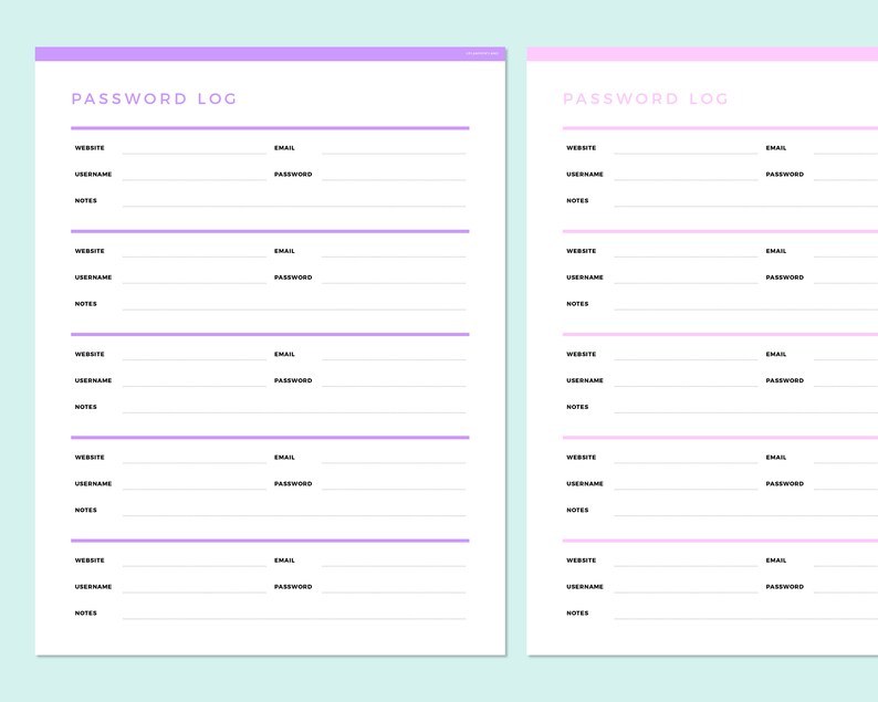 Editable Password Tracker Printable Fillable Password Book - Etsy