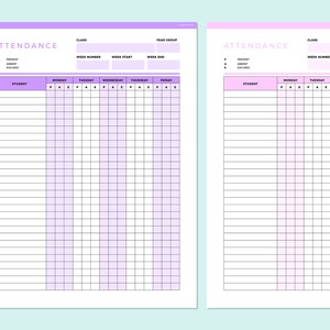 Editable Attendance Sheet Printable, School Attendance Log, Attendance ...