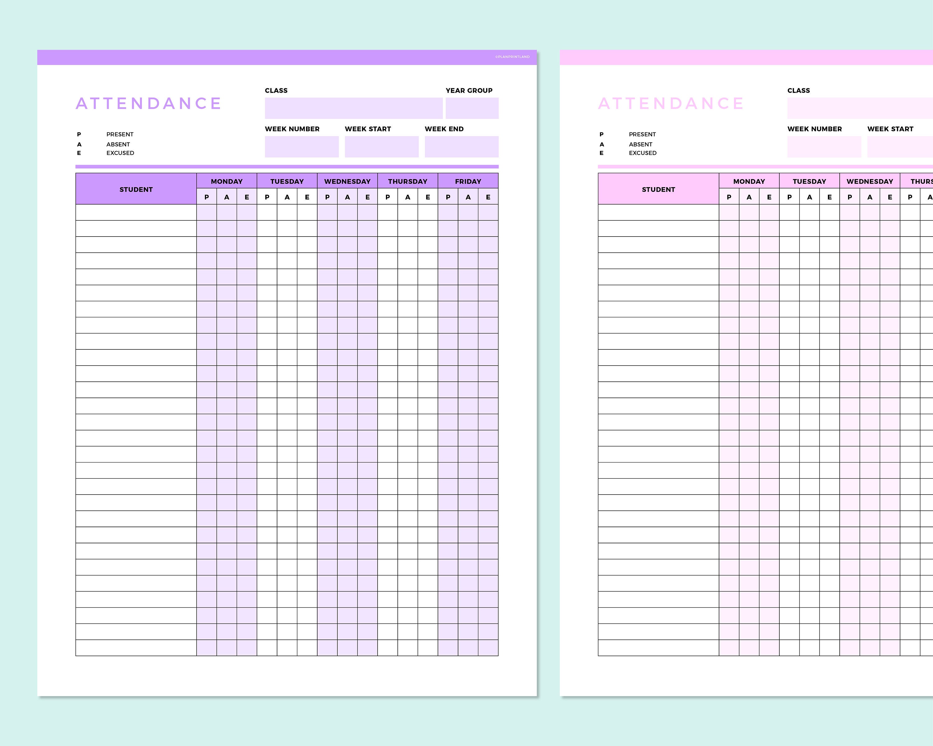 Editable Attendance Sheet Printable School Attendance Log - Etsy Singapore