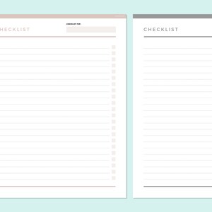 Editable Blank Checklist Printable, Fillable Checklist for Daily ...