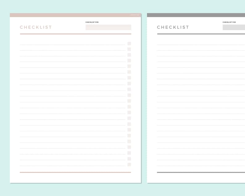 Editable Blank Checklist Printable, Fillable Checklist for Daily ...