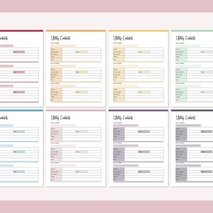 Printable Utility Contacts Tracker, Utility Service Address Book ...