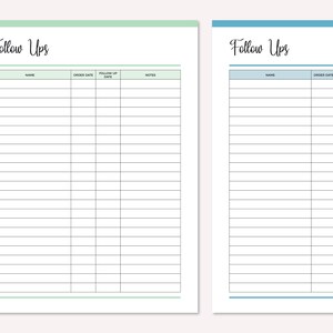 Printable Follow up Sheet Business Follow Ups Small Business | Etsy