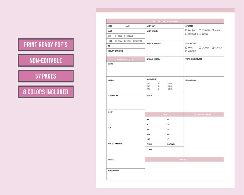 Printable Nurse Planner, Daily Planner for Nurses, Nurse Life Planner ...