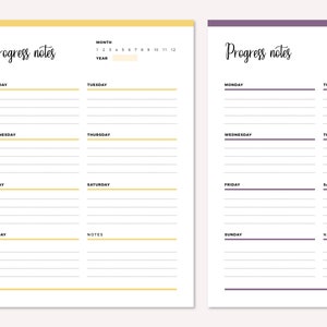 Printable Task Progress Notes, Weekly Task Tracker, Task Journal ...