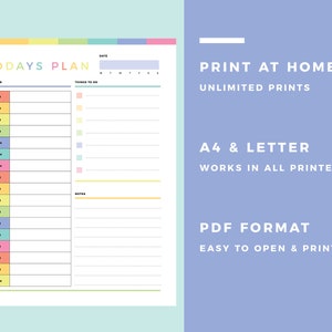 Printable Daily Planner for Kids, Childrens Routine Chart, Kids Daily ...