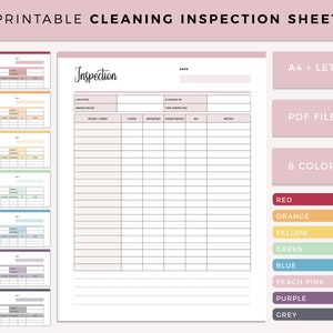 Printable Cleaning Business Inspection Checklist Cleaner - Etsy Canada