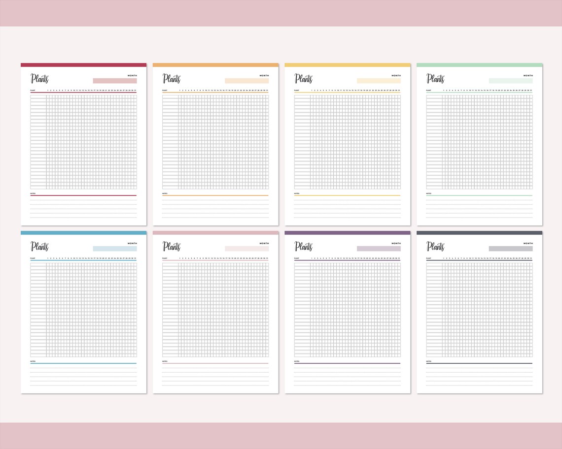 Printable Plant Watering Chart, Print at Home Plant Care Schedule ...