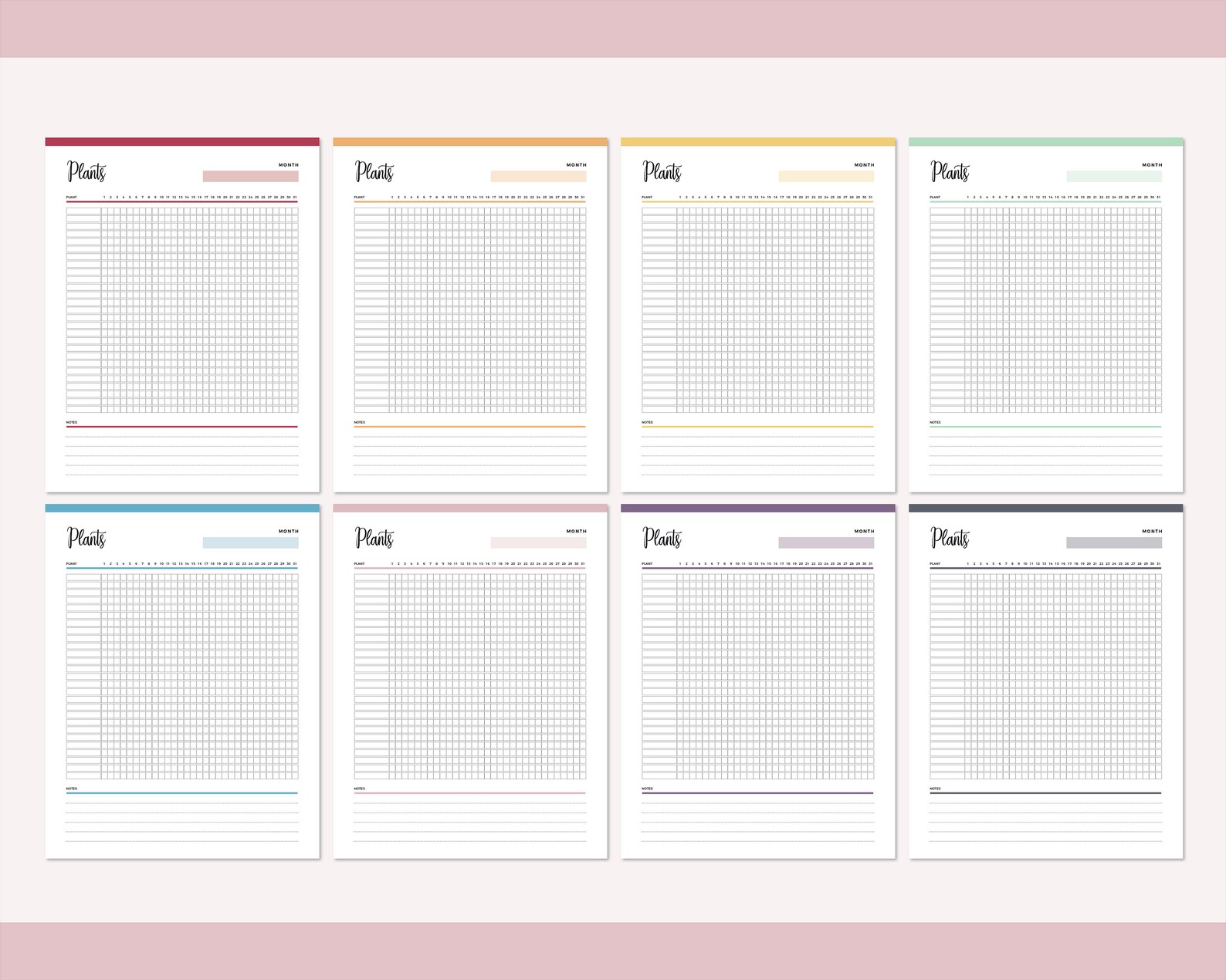 Printable Plant Watering Chart, Print at Home Plant Care Schedule ...