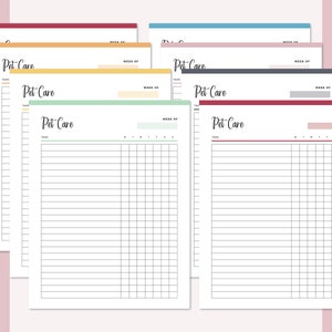 Printable Pet Care Chart, Daily Pet Care List for Adults and Kids ...