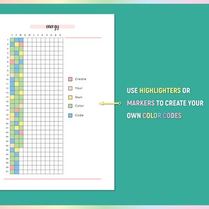 A5 Energy Level Tracker, Printable Energy Journal, Simple Yearly Energy ...