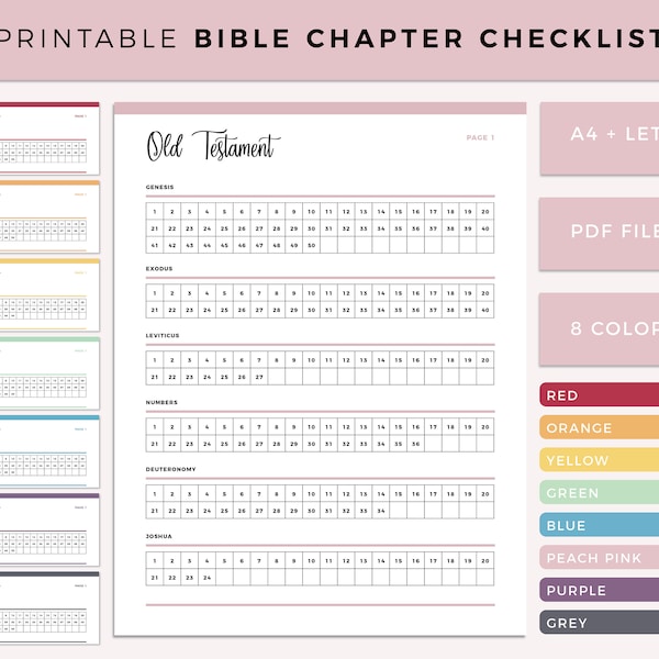 Bible Reading Chapter Tracker - Etsy