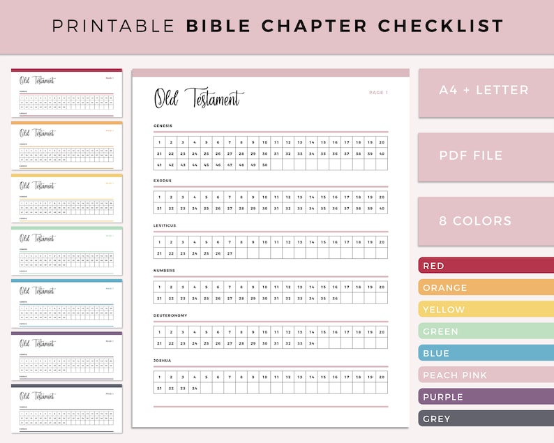 Bible Chapter Checklist Printable Bible Journaling Bible - Etsy Canada