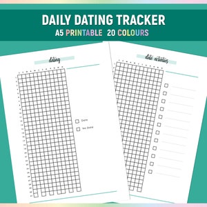 A5 Dating Tracker, Printable Relationship Journal, Simple Date Chart ...