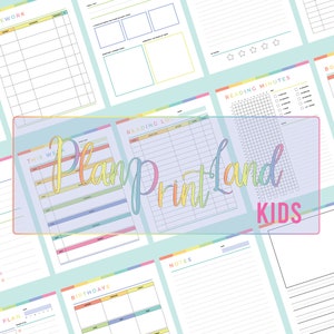 Printable Weekly Planner for Kids, Rainbow Planner for Children, Kids ...