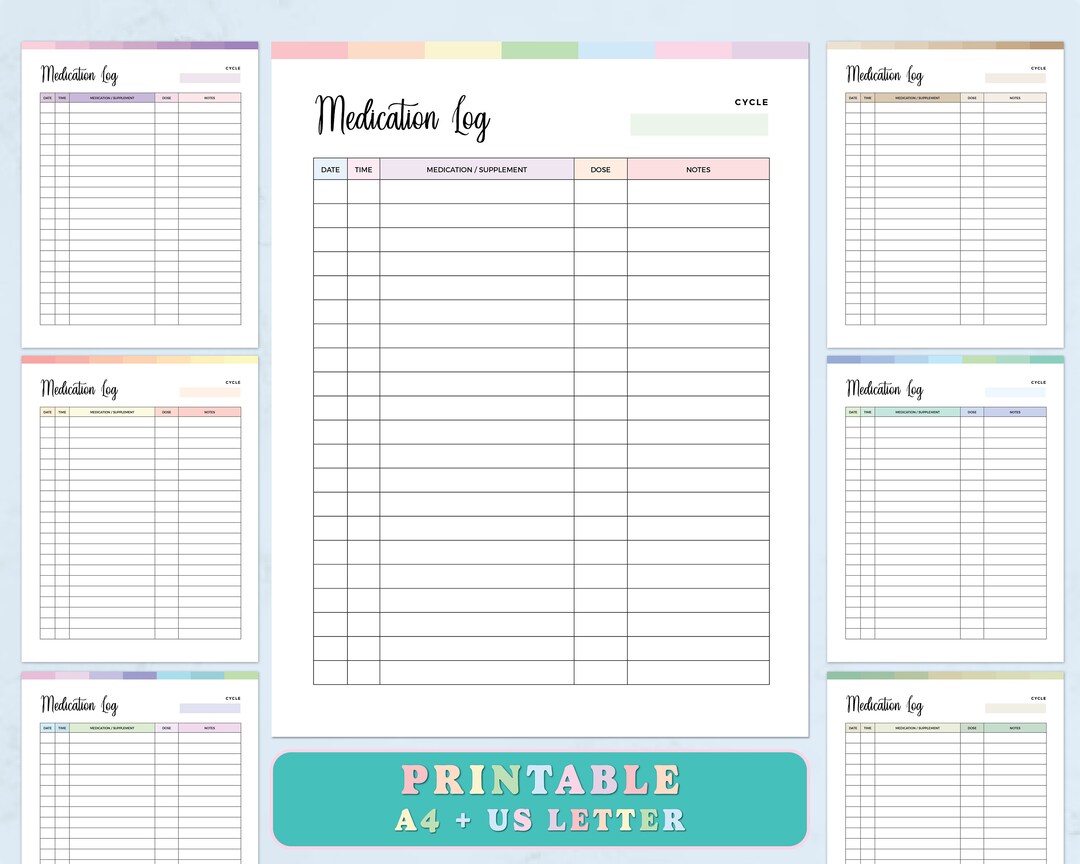 Medication Tracker Printable, Medication Log, Medicine Tracker - Etsy ...