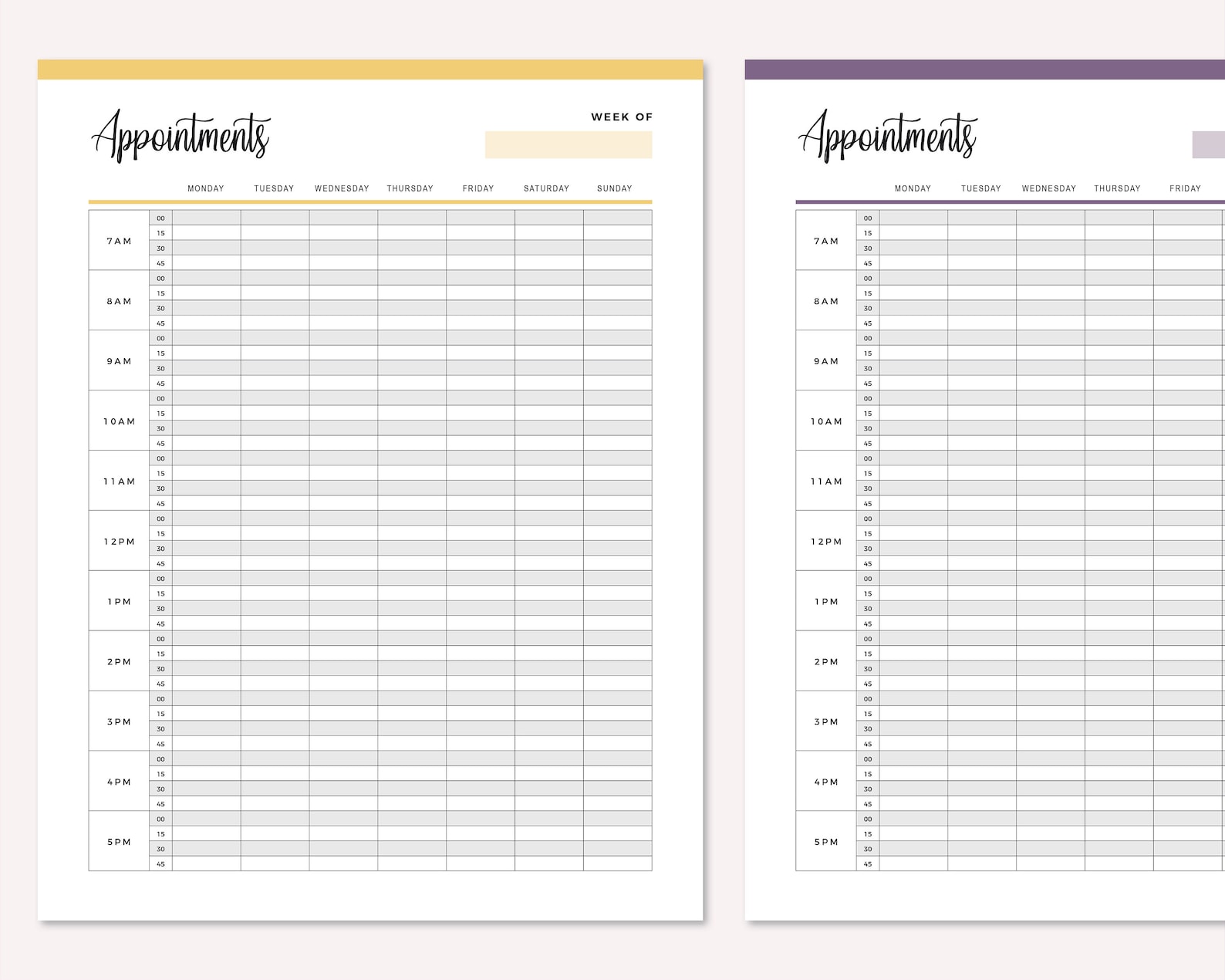 Printable Appointment Book Print at Home Timeslot Booking - Etsy Australia